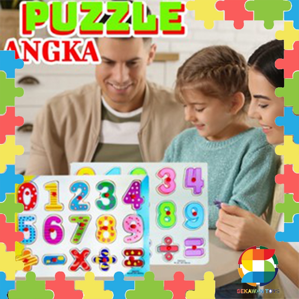 Jual Puzzle Kayu Angka Lengkap/ Mainan Edukasi Puzzle Kayu Angka ...