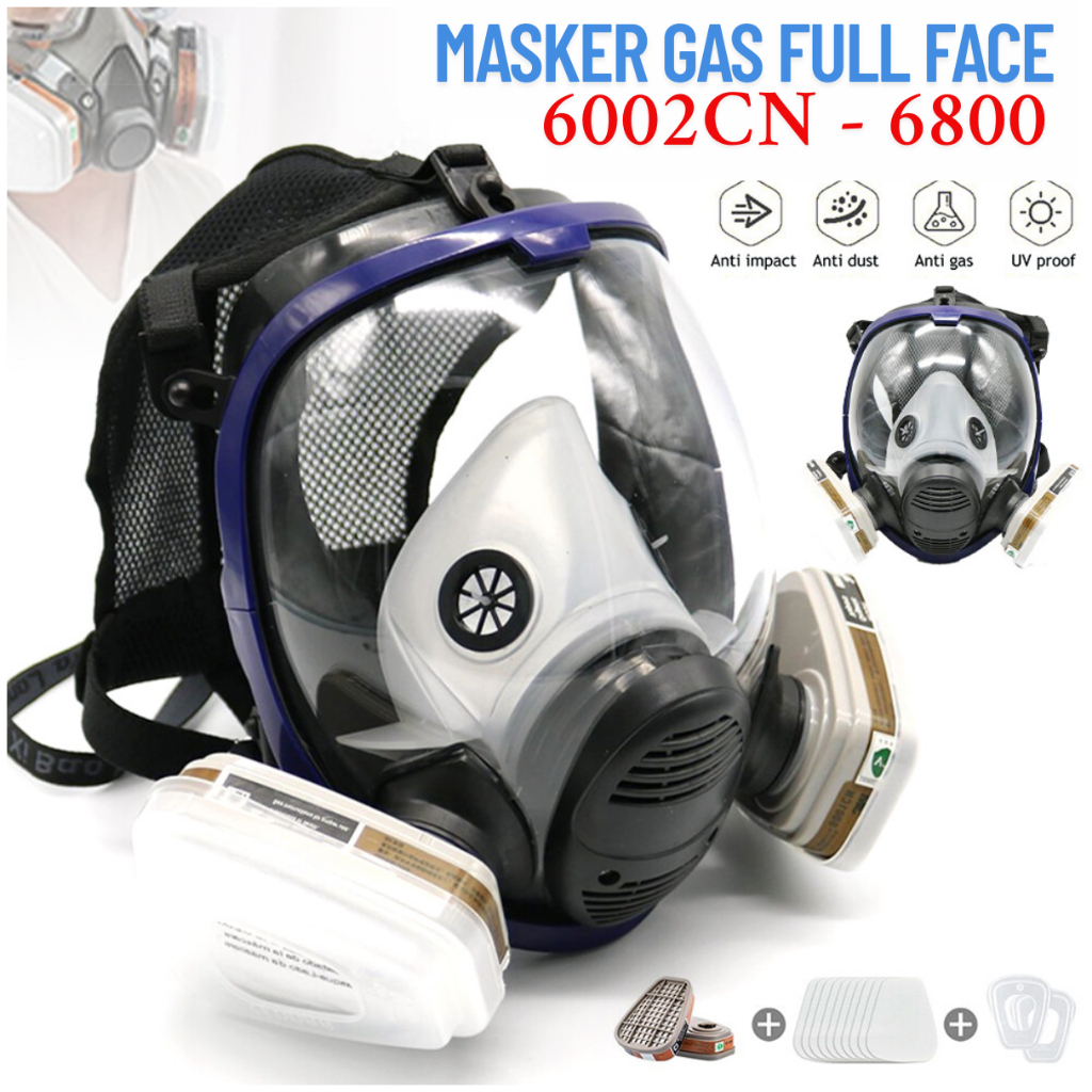 Jual GO Masker Gas Respirator Full Face 3M Beracun Kimia Mask ...