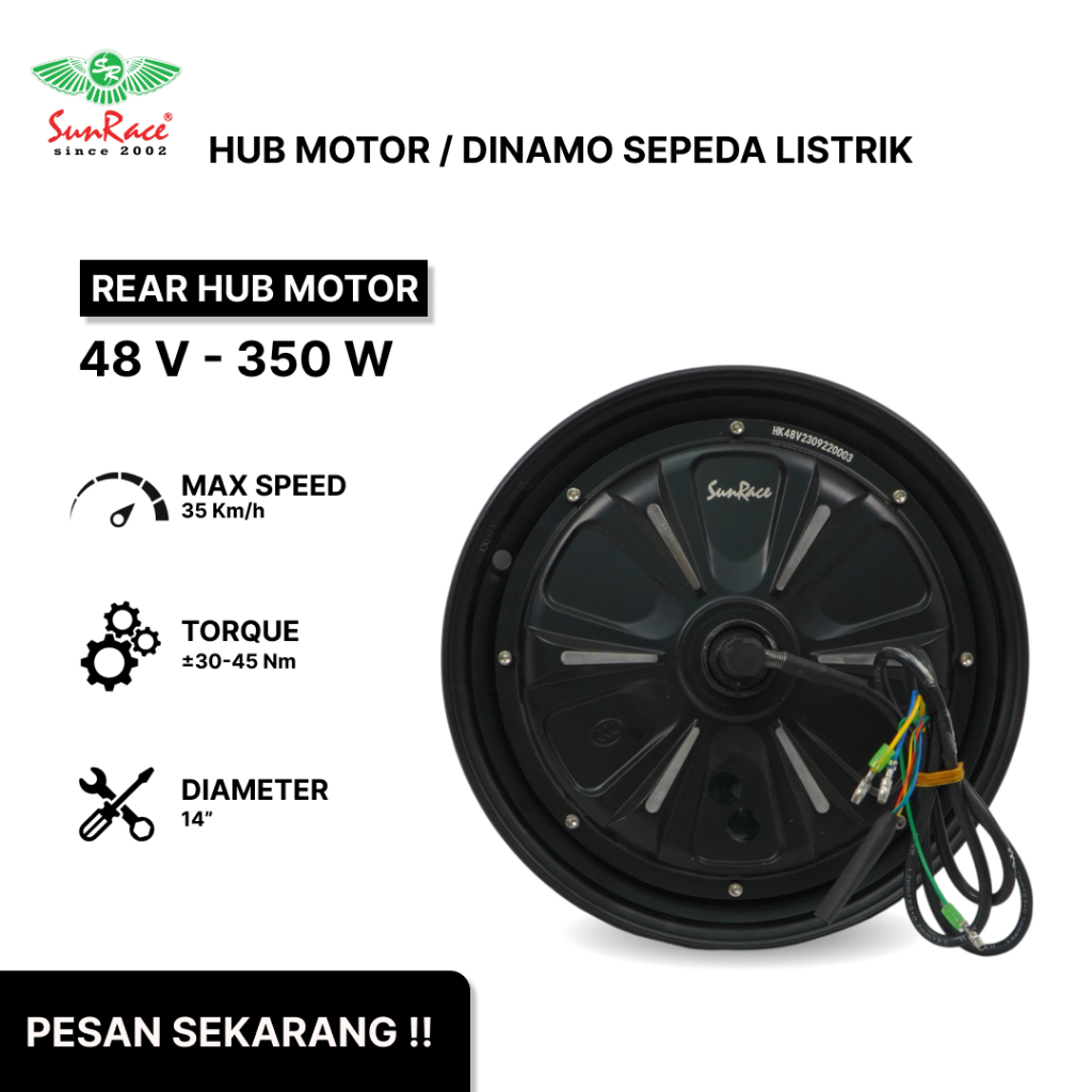 Jual HUB MOTOR DINAMO RING 14" UNTUK SEPEDA LISTRIK 48V 350W PREMIUM UNIVERSAL SUNRACE | Shopee ...