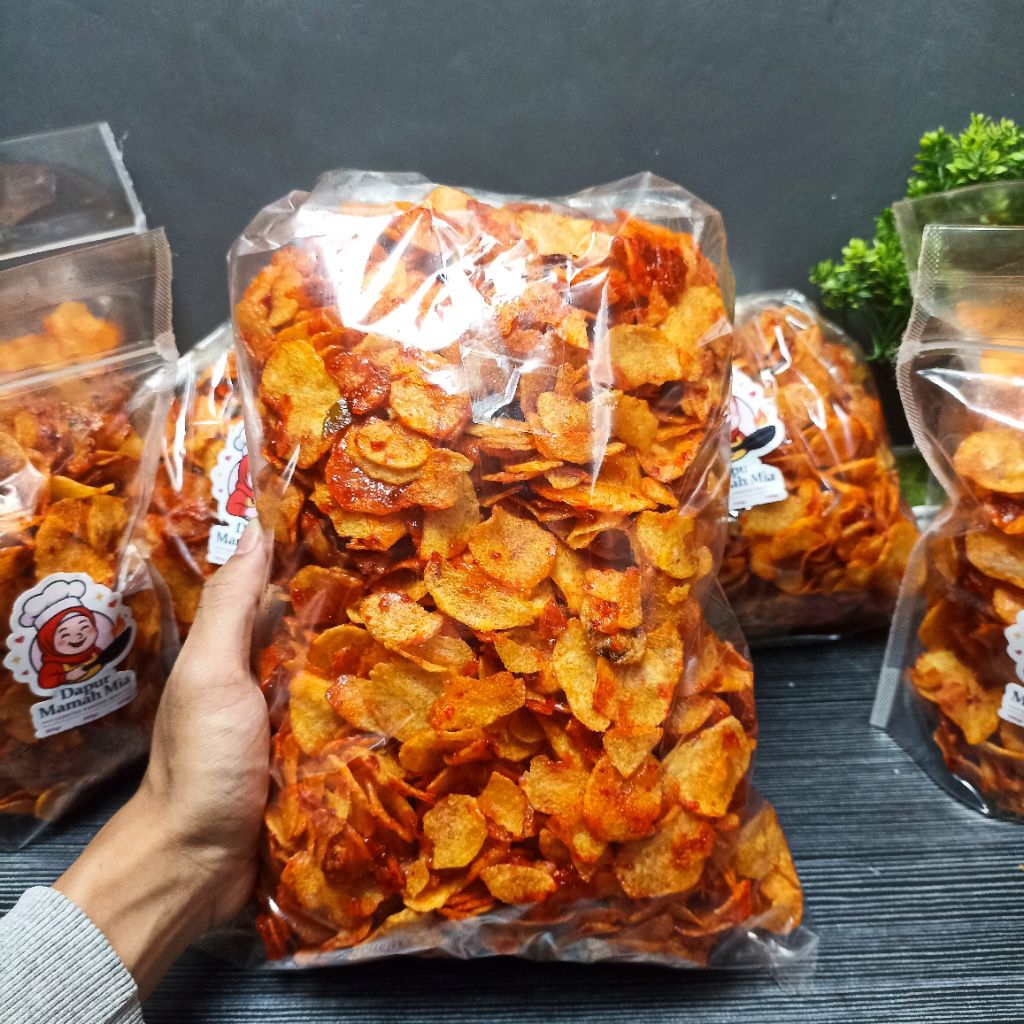 Jual Keripik Kentang Mustofa Balado Pedas Manis 1kg/500gr/(200gr ...