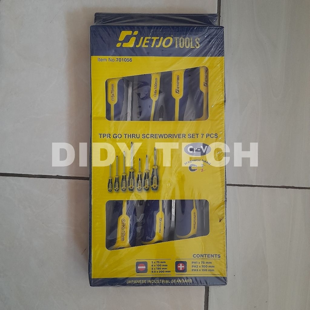 Jual Set obeng ini adalah Jetjo Tools TPR Go Thru Screwdriver Set 7 Pcs ...