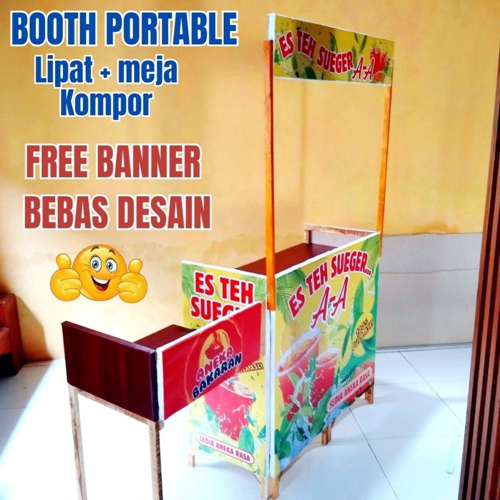 Jual (COD) BOOTH PORTABLE LIPAT PRAKTIS BISA BAWA PAKAI MOTOR. FREE ...