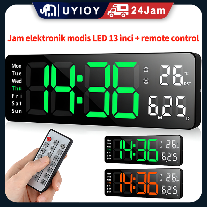 Jual Jam tampilan layar besar 13 inci jam digital Nordik jam dinding ...