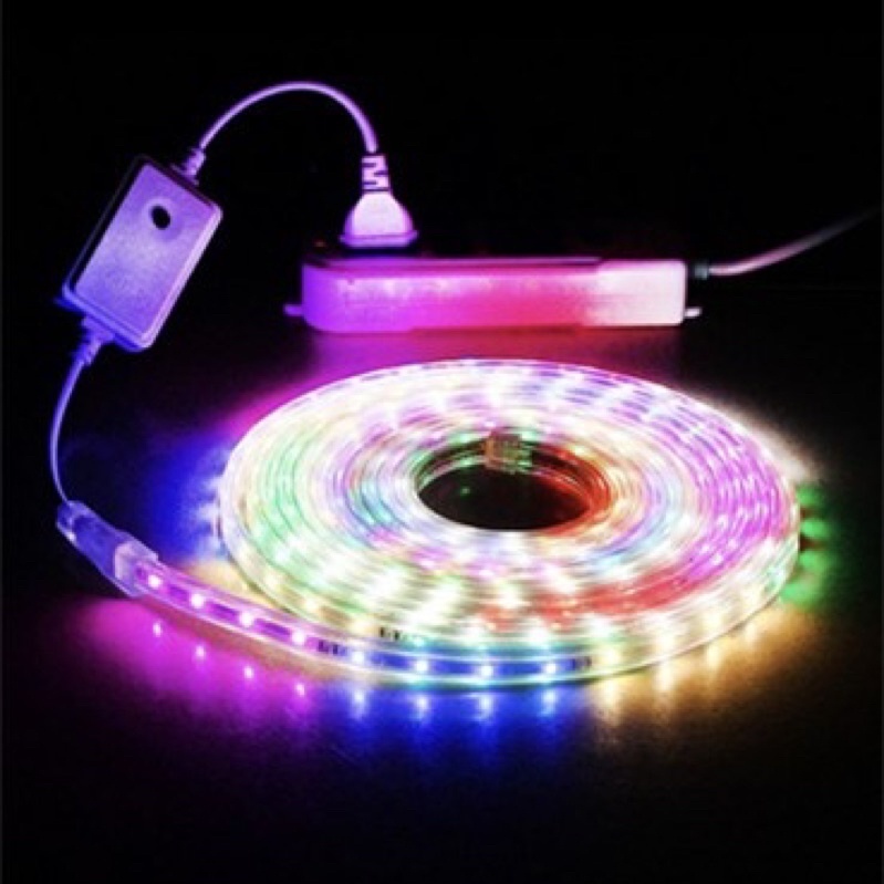 Jual LAMPU LED STRIP SELANG WARNA WARNI 3528 2835 220V + ADAPTOR 6M ...