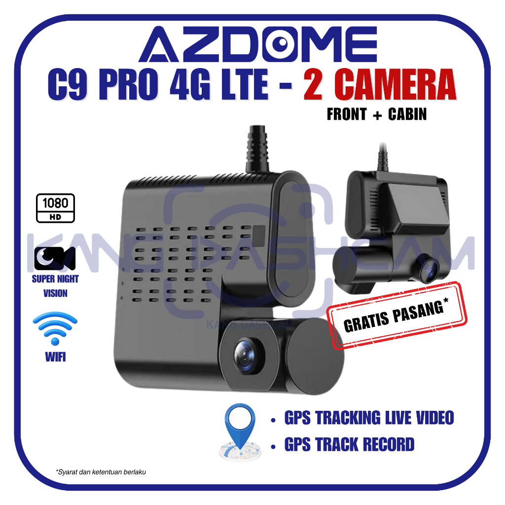 Jual Azdome C9 PRO 4g WiFi GPS Tracker Dashcam Mobil Dual Camera 24h ...