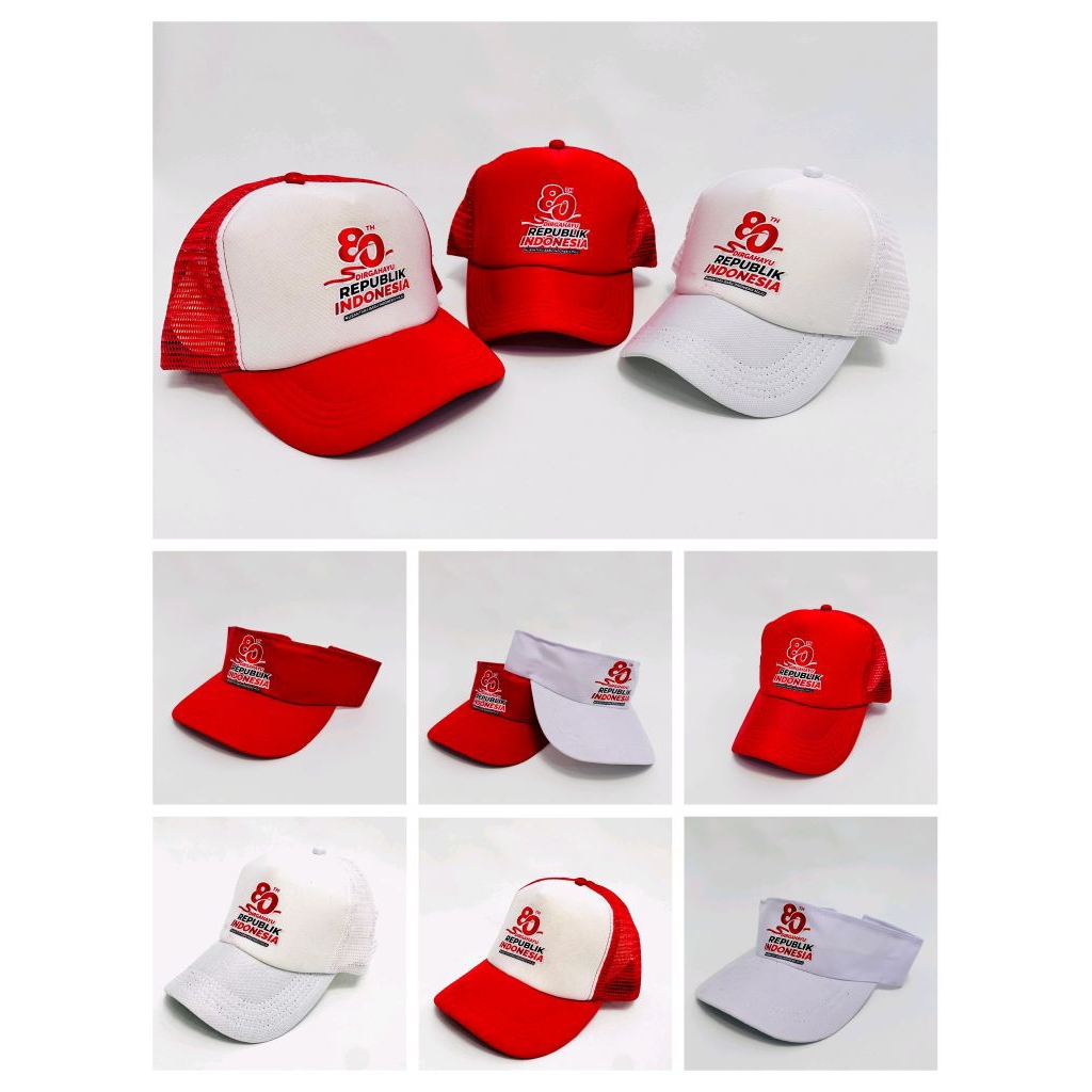 Jual Topi HUT Ri 80 Merah Putih Topi Indonesia kemerdekaan Topi ...