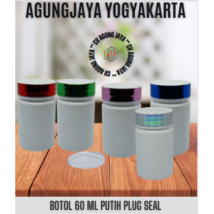 Jual Botol Obat 60 ml Putih Chrome Warna / Botol Kapsul / Botol Tablet ...