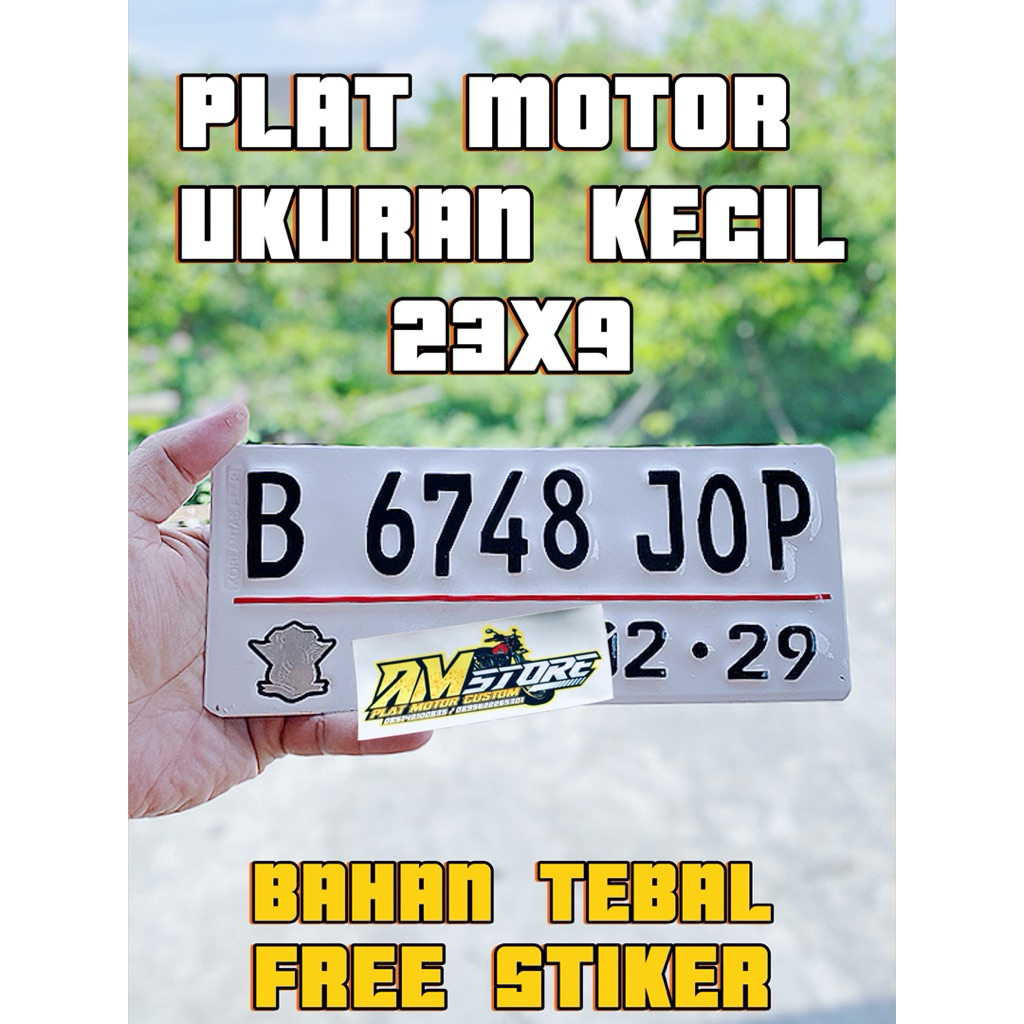 Jual Plat motor custom warna putih motif font baru plat motor baut ...