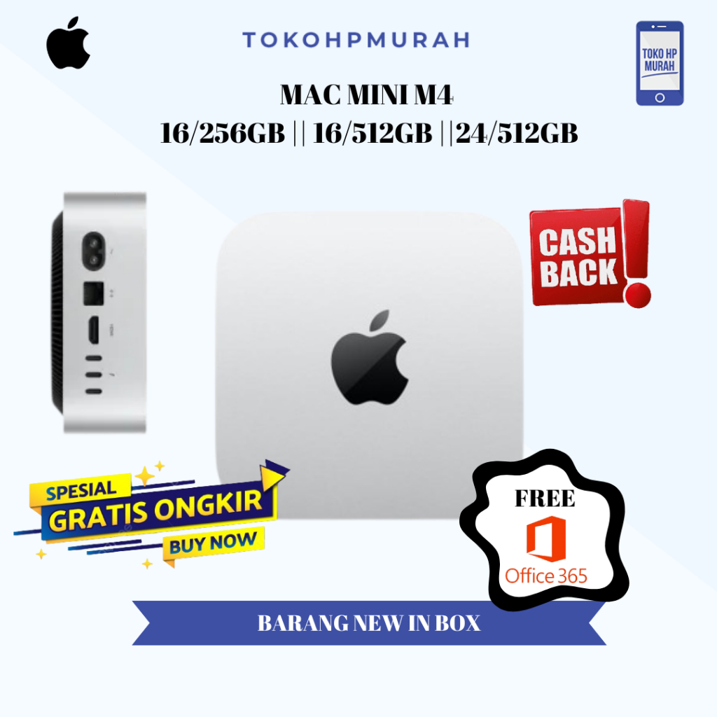 Jual Apple Mac Mini M4 M4 Pro 2024 512GB 256GB 16-Core GPU RAM 24GB MacMini GARANSI RESMI APPLE ...