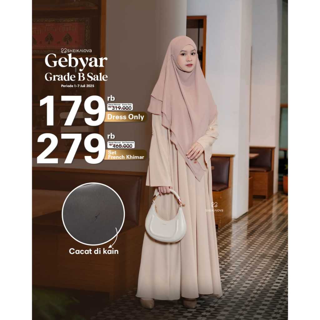 Jual (Grade B Sale) - Abaya Hamida Anti UV (Abaya Haji & Umroh Gamis Premium Dress Syar'i Anti ...