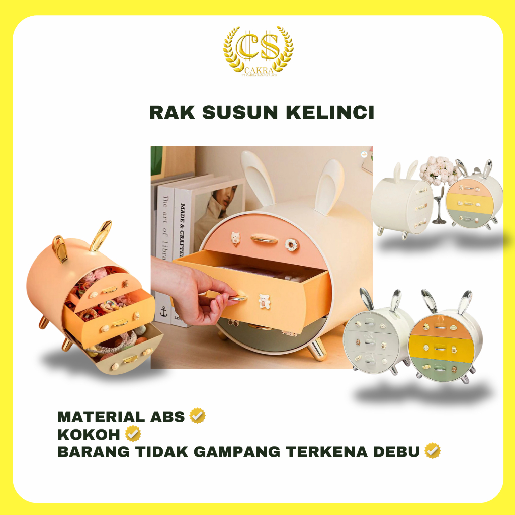 Jual CS Rak Susun Kelinci Rak Laci Mini Colorfull Rak Kosmetik ...