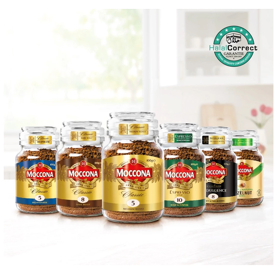Jual MOCCONA Classic Medium Dark Hazelnut Espresso Decaffeinated Indulgence Roast Freeze Dried ...