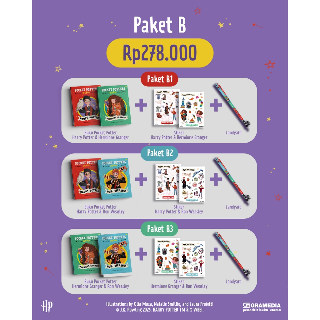 Jual Gramedia Bogor - Pre-order Pocket Potters Paket B3: Hermione + Ron ...