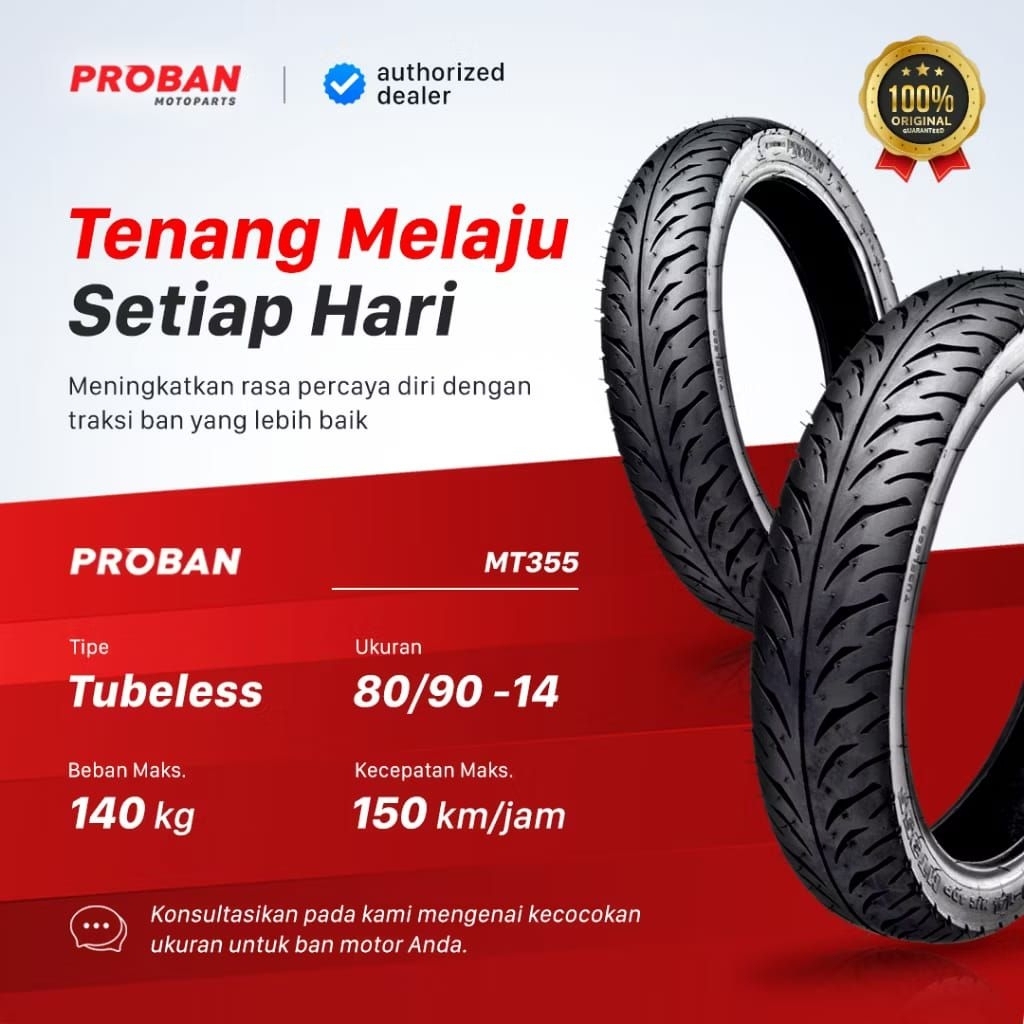 Jual NEW!sepasang ban matic proban ukuran 90/90 & 80/90 -14 tubles beat ...
