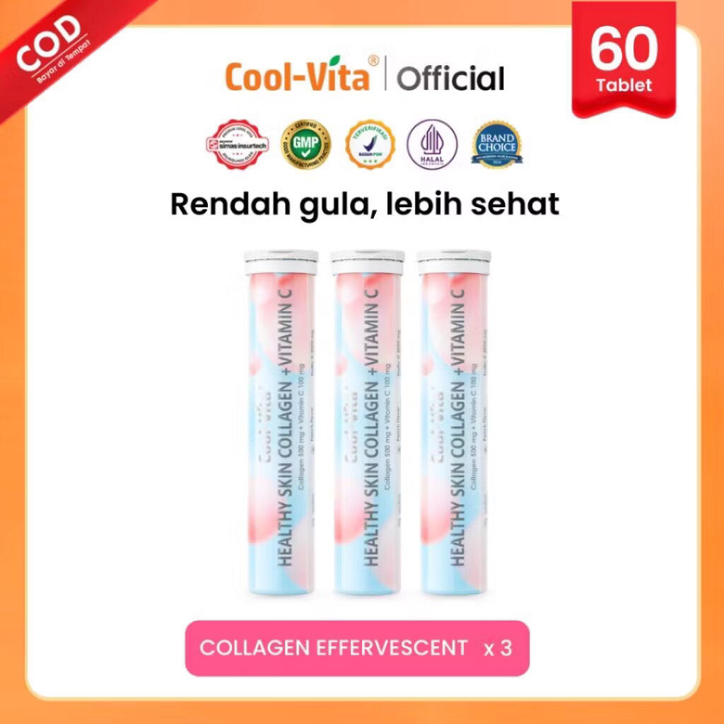 Jual [60 Tablet - 3 Tube] COOLVITA ORIGINAL PAKET GLOWING ALAMI ...