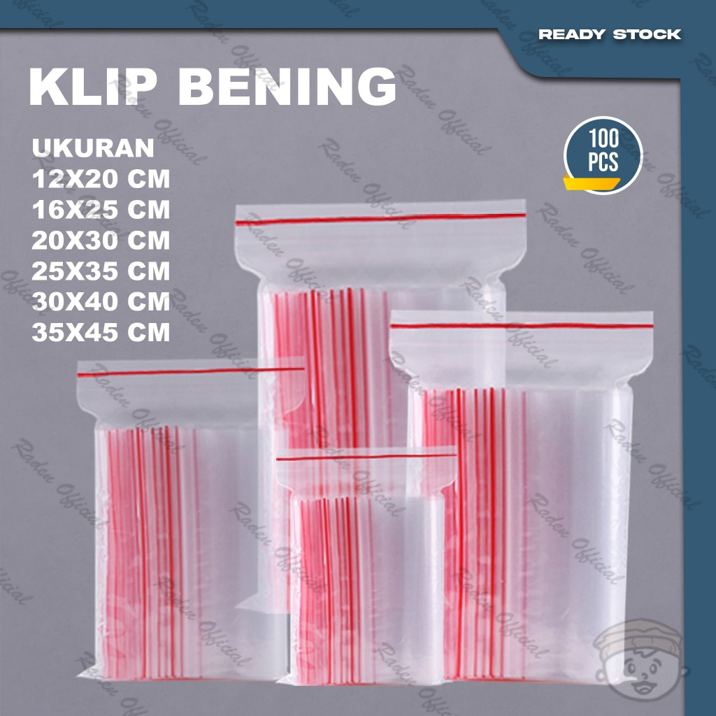 Jual Plastik Klip Ziplock Bening 1 Pack Isi 100 Pcs Ukuran 12X20 16X25 ...