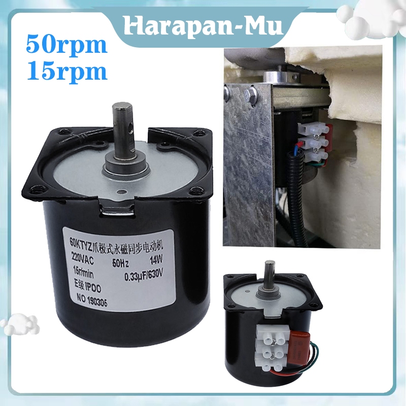 Jual 15RPM 50RPM Miniature AC Low Speed Gear Motor / 14w 220v ...