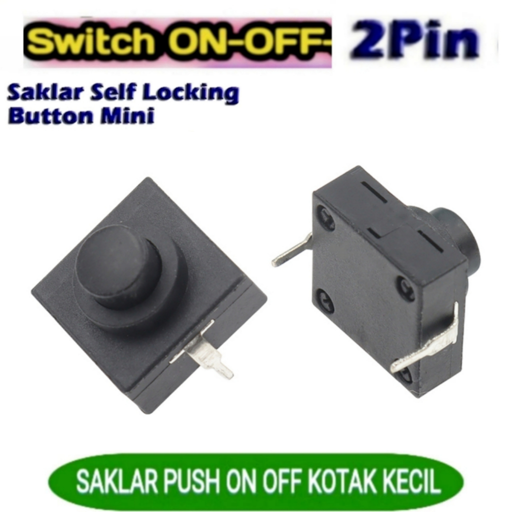 Jual Saklar Push On Off 2Pin Saklar Senter Persegi Mini | Shopee Indonesia