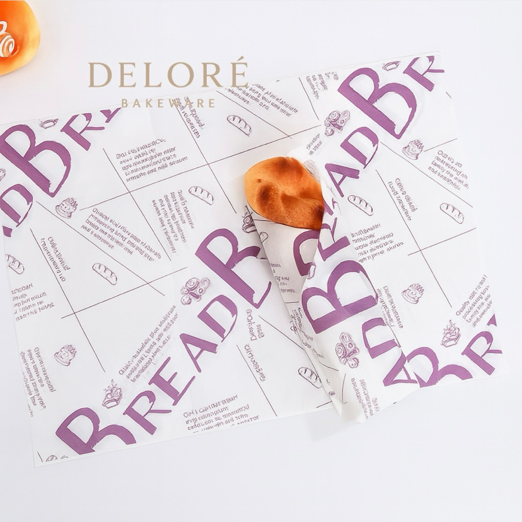 Jual DELORÉ 10pcs Baking Paper Lembaran Motif Bread 28x38cm / Kertas ...