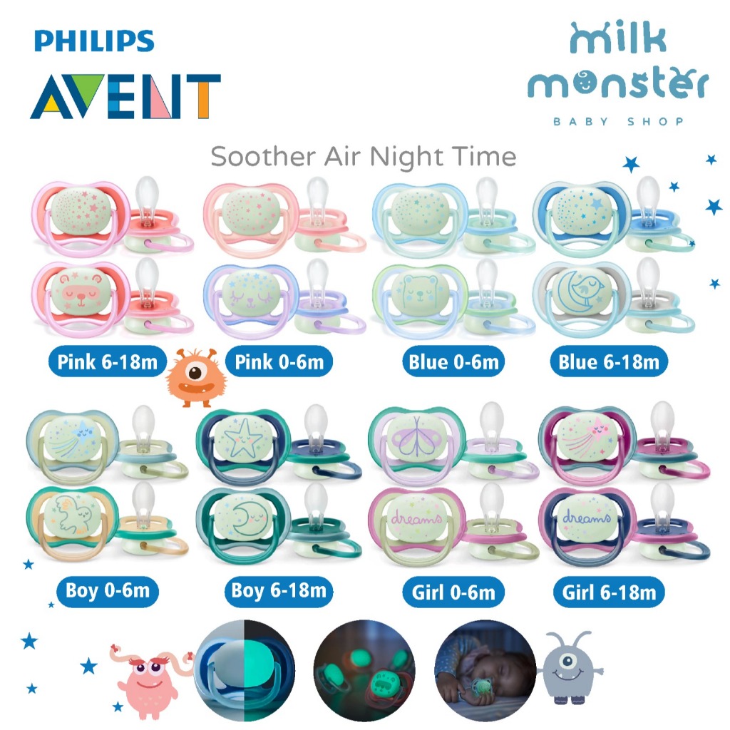 Jual Philips Avent Soother Air Night Time / Empeng bayi | Shopee Indonesia