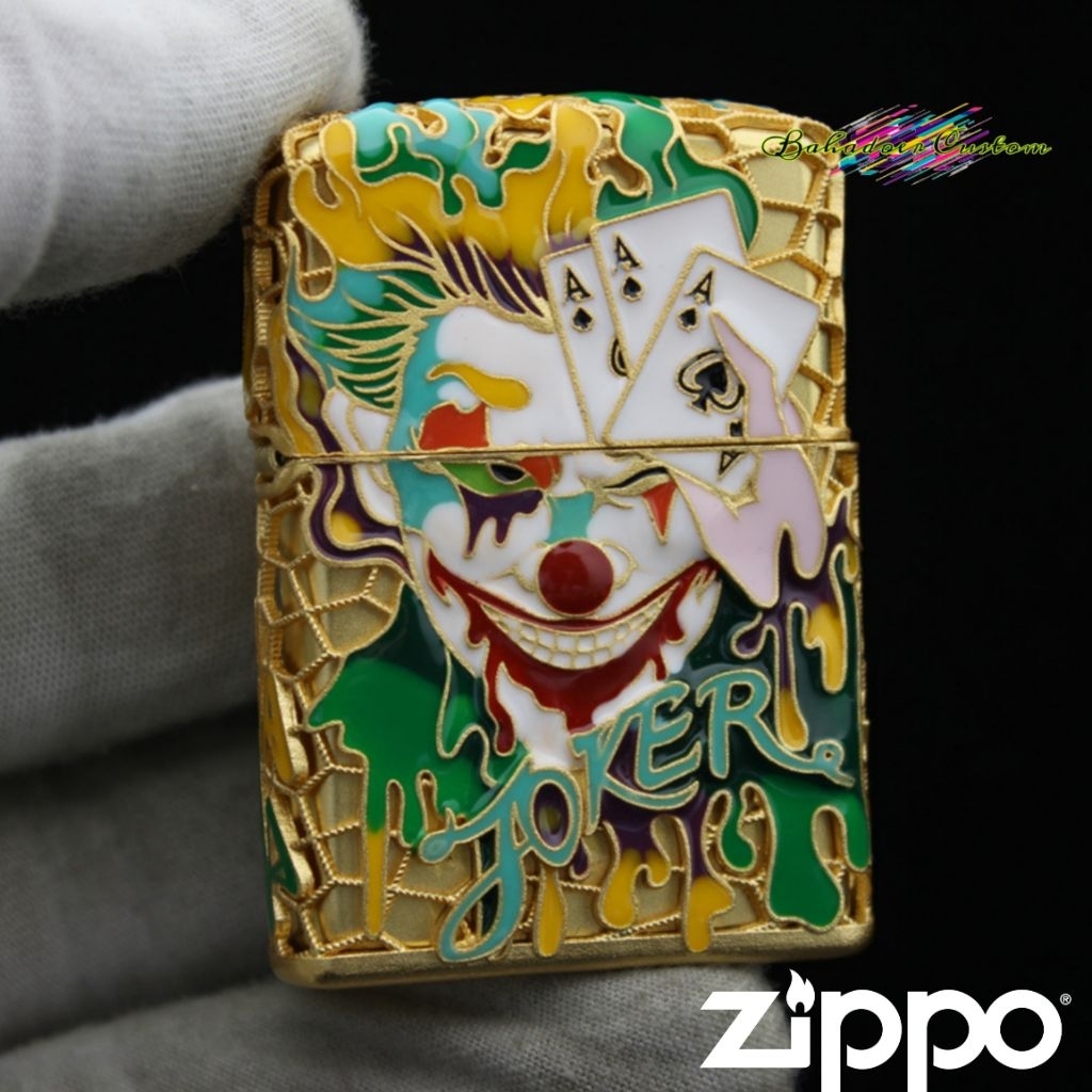 Jual KOREK API ZIPPO JOCKER JACKET FULL SIDE ETCHING AND GLOW IN THE ...