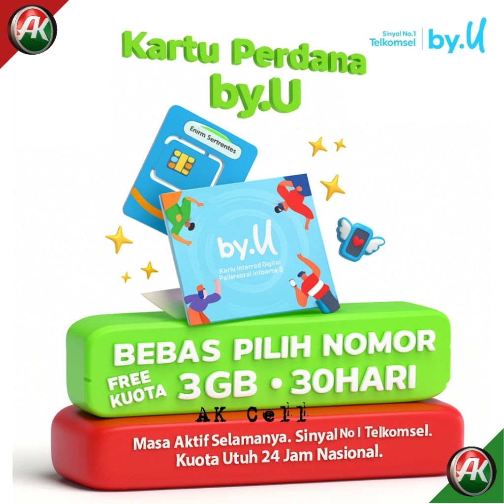 Jual Kartu Perdana Telkomsel Byu 3GB Bebas Pilih Nomor Cantik | Shopee ...
