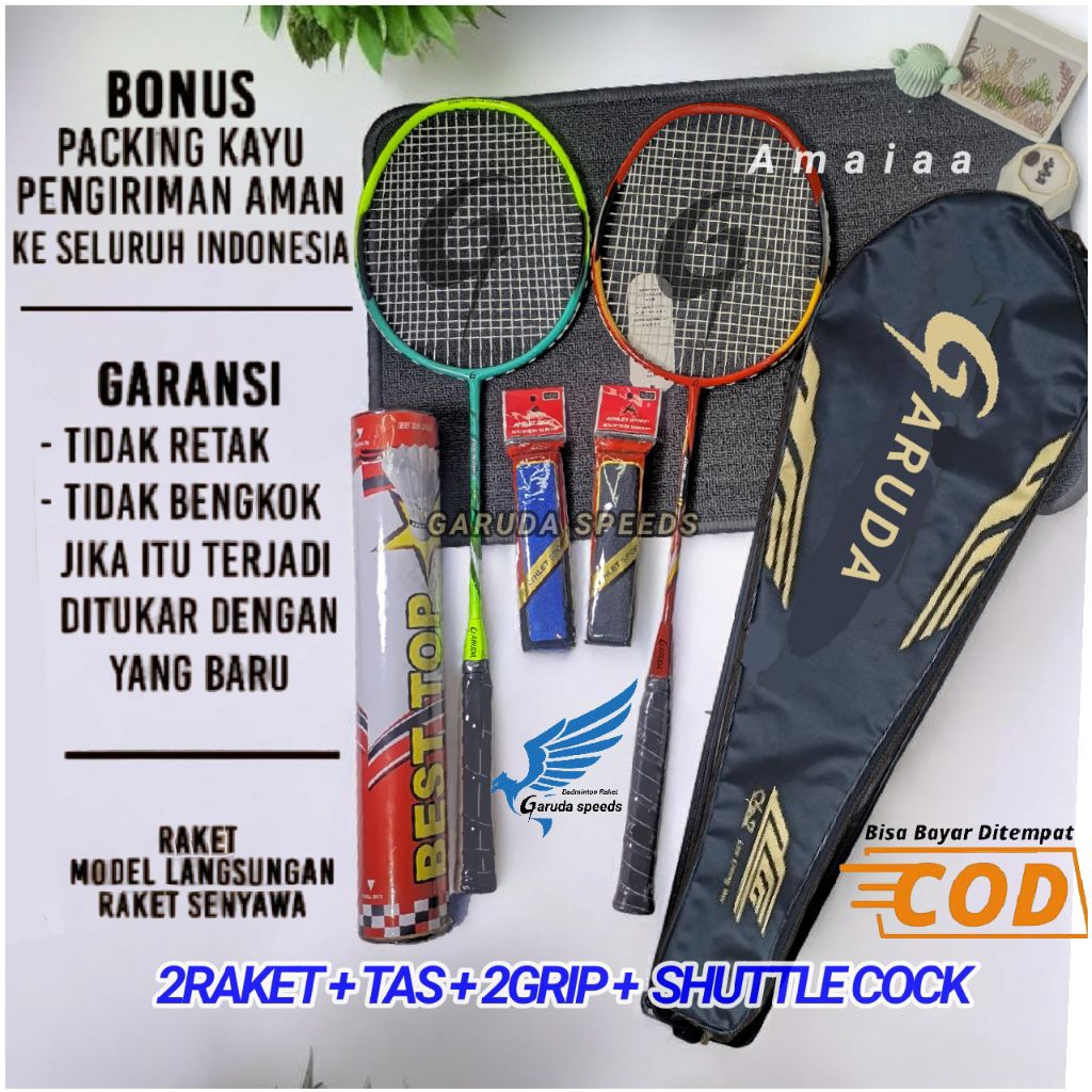 Jual RAKET BULUTANGKIS BADMINTON SET LENGKAP GRATIS PACKING KAYU ...