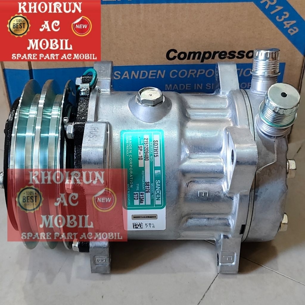 Jual Compresor Kompresor Ac Mobil Alat Berat Truck SD7H15 - 7H15 24Volt - S8126 - Sanden Asli ...