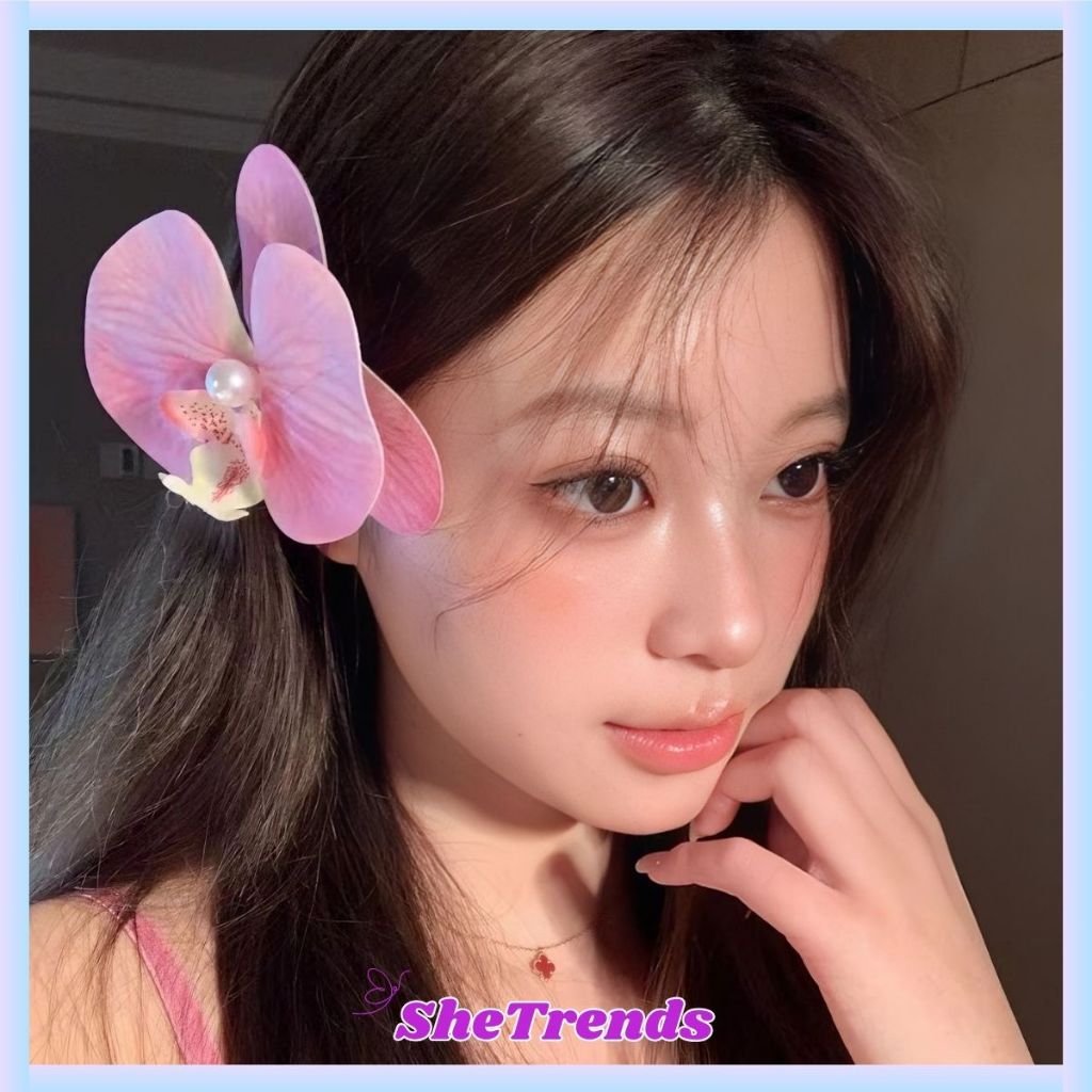 Jual JP1989 Jepit Rambut Fashion Wanita kepala Bunga Anggrek Cantik ...