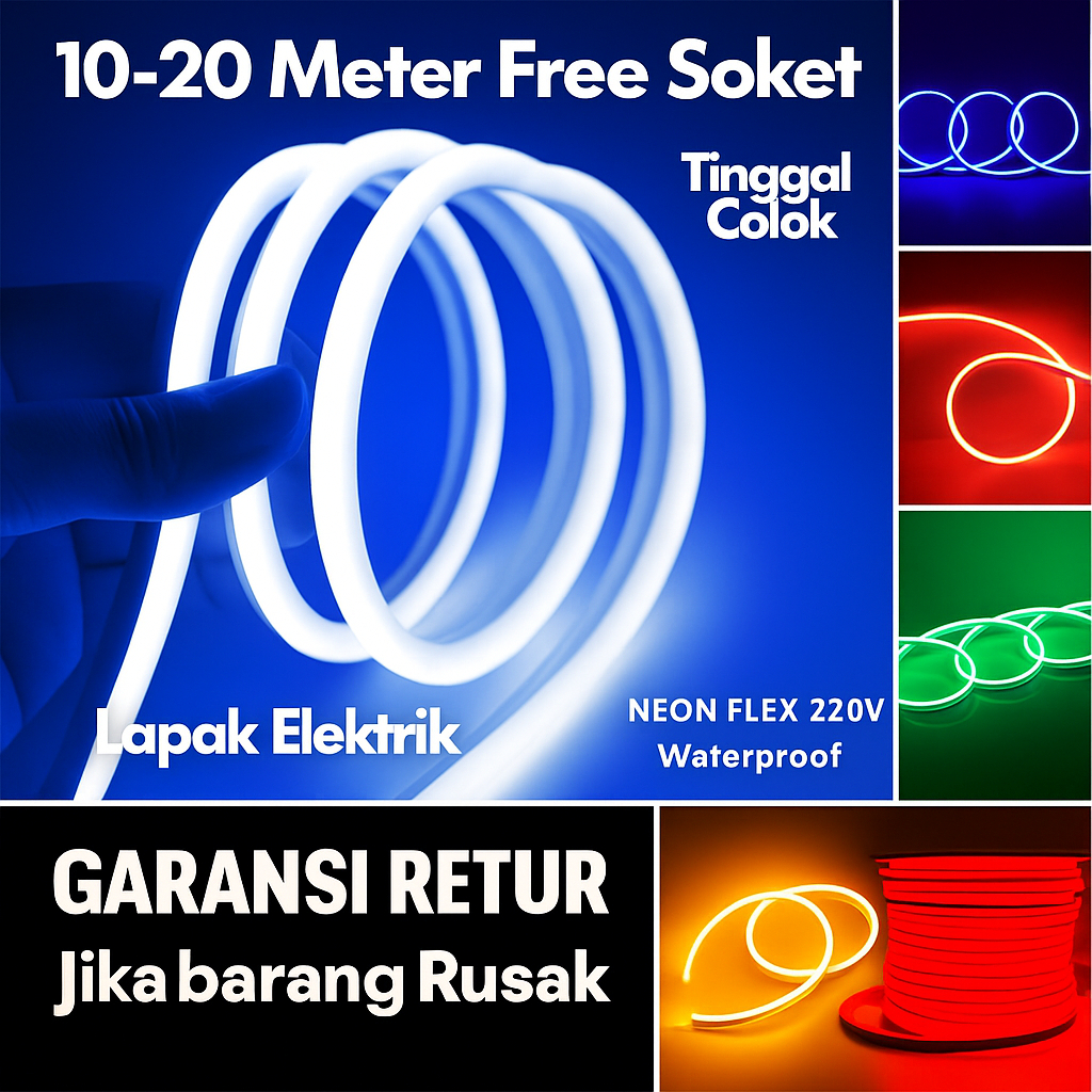 Jual Lampu Led Neon Flex 10 - 20 Meter kamar Aesthetic Tempel Dinding ...