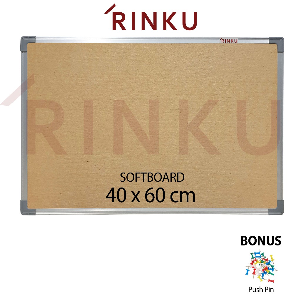 Jual Softboard Pin Board Cork Board Gantung Polos Rinku 40x60 cm ...
