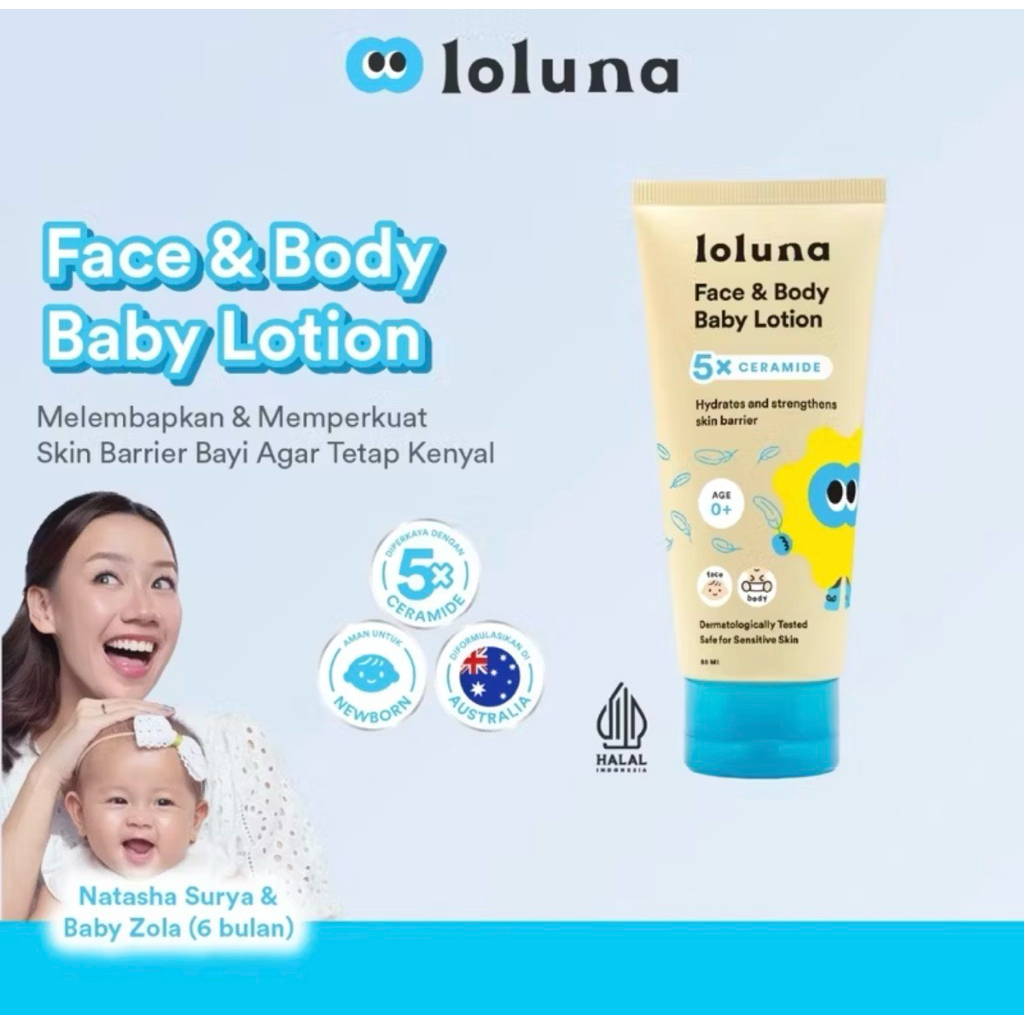 Jual LOLUNA Face & Body Baby Lotion 5x Ceramide / Lotion Krim Muka dan ...