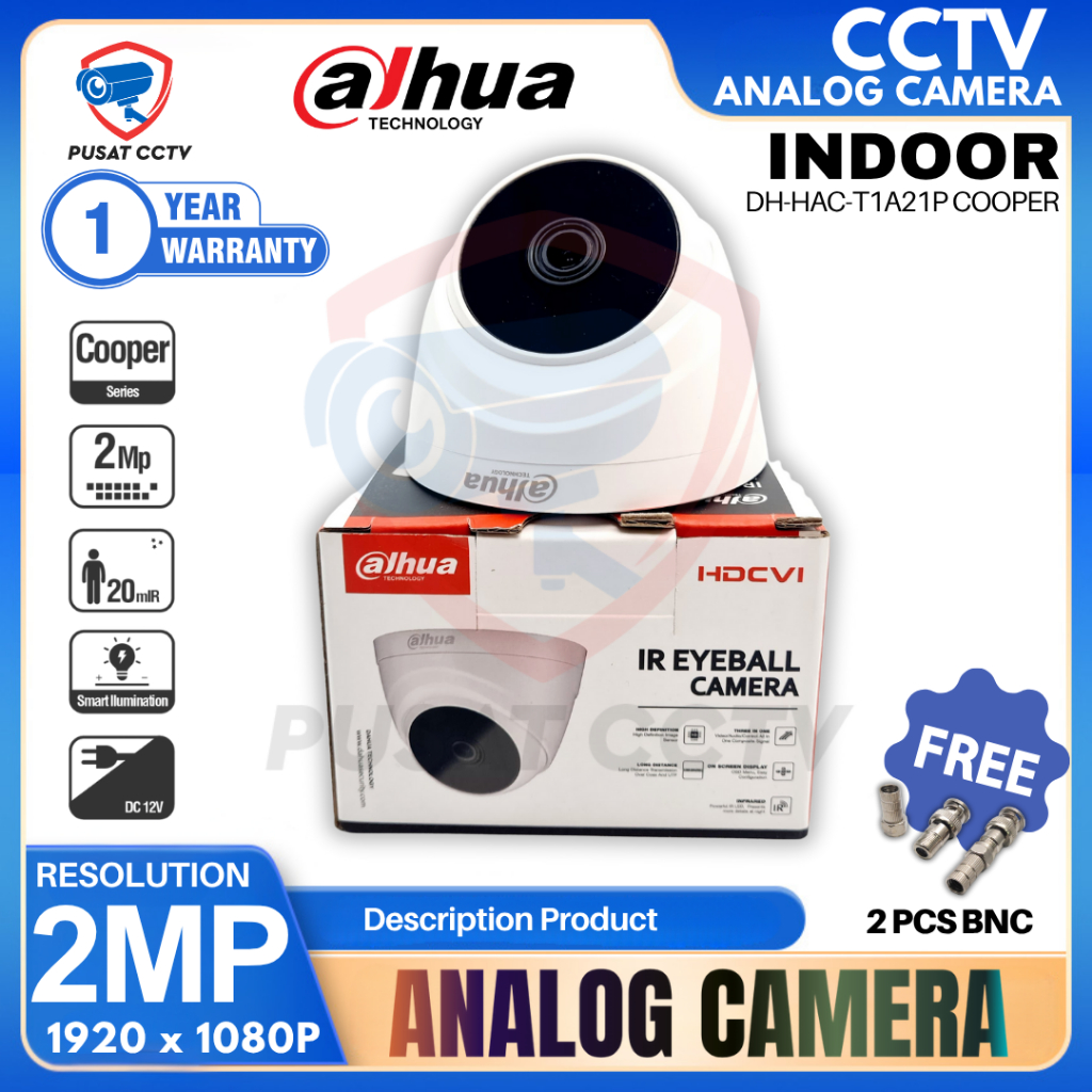 Jual Camera Indoor / Outdoor DAHUA COOPER SERIES 2.0MP HAC-T1A21P / HAC ...