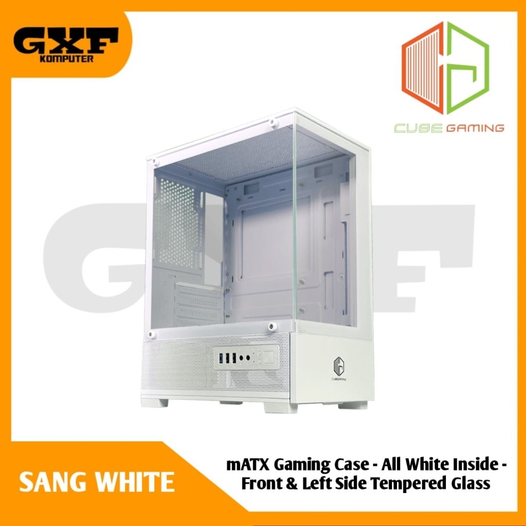 Jual CUBE GAMING SANG WHITE - mATX Gaming Case - All White Inside ...