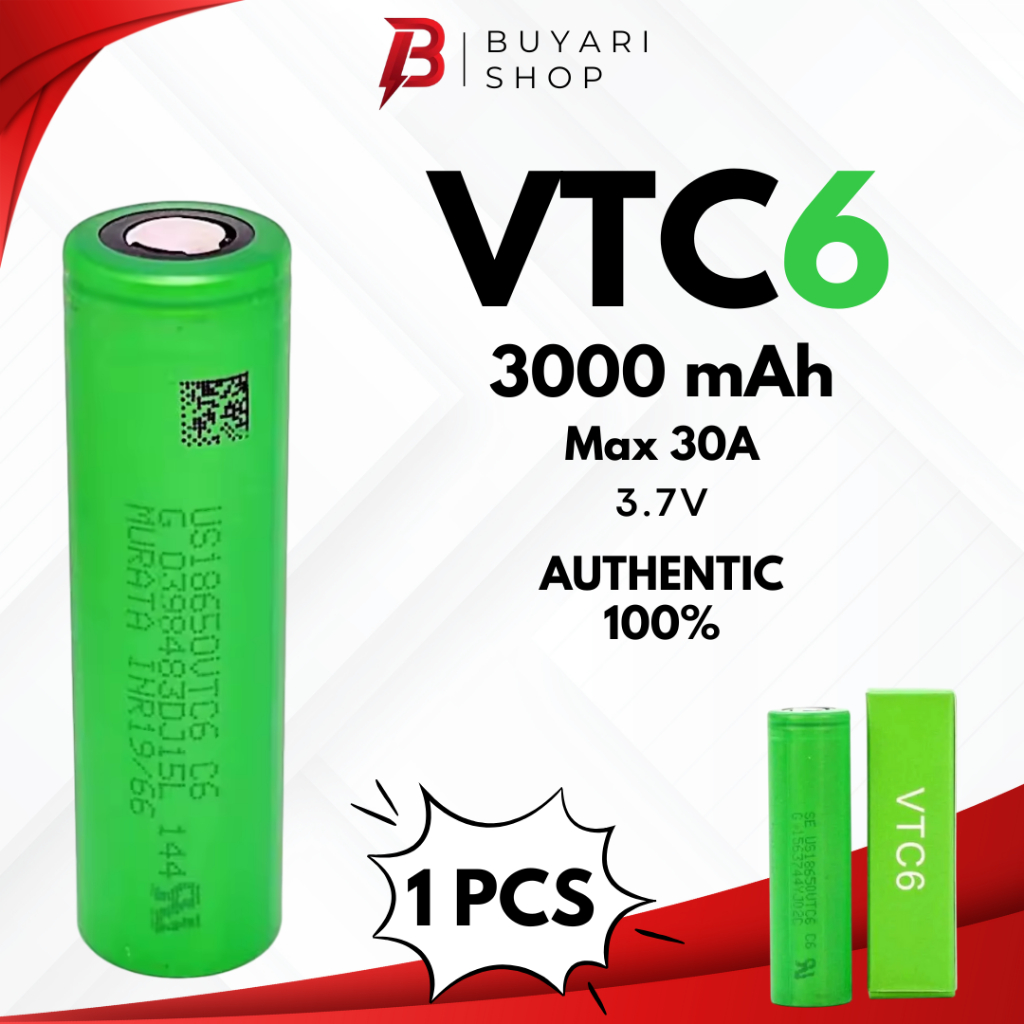 Jual ORIGINAL!!!! BATERAI Sony VTC6 18650 3.7V 30A 3000mAh Baterai 18650 VTC6 SONY AUTHENTIC 100 ...