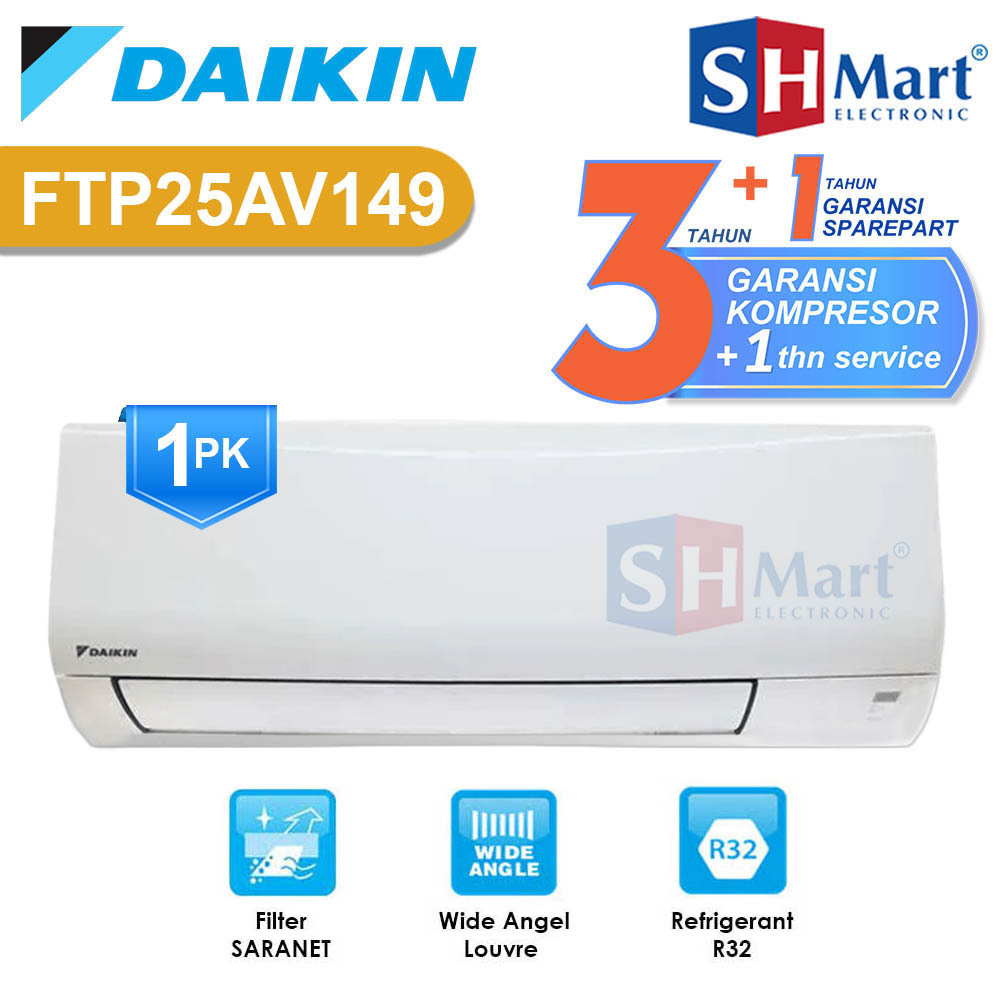 Jual Daikin Ac 1 Pk Standard FTP-25AV149 / FTP25AV149 / 25AV Made In Indonesia Garansi Resmi ...