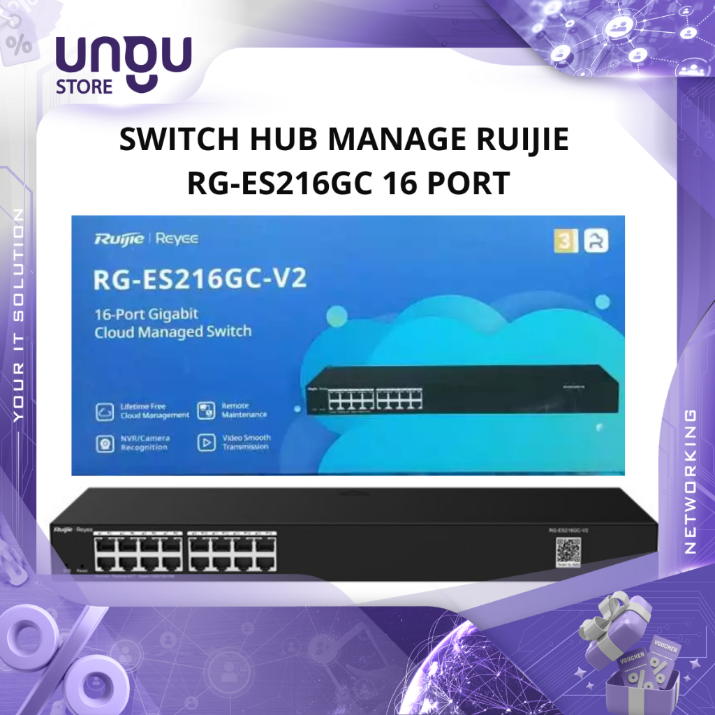 Jual Switch Hub Ruijie RG-ES216GC-V2 16 Port Gigabite Smart Cloud ...