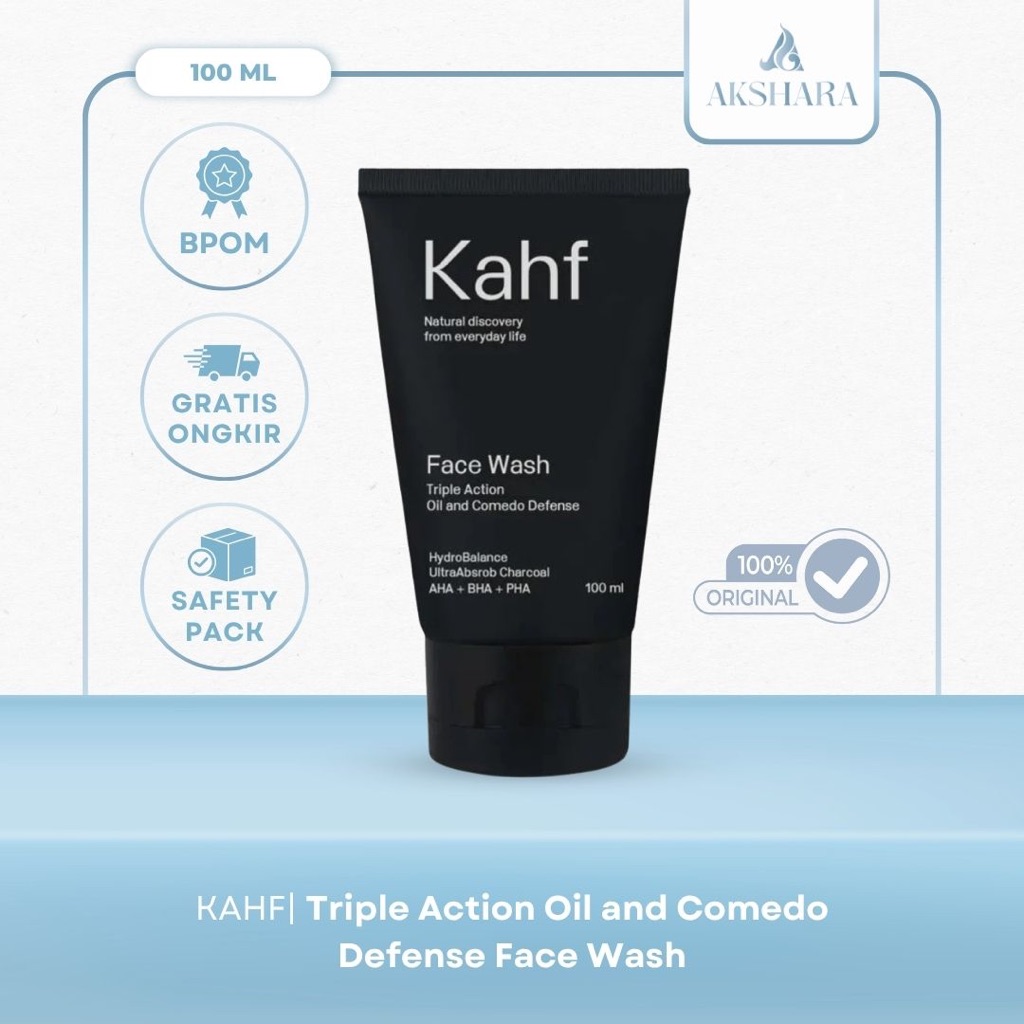 Jual Kahf Triple Action Oil and Comedo Defense Face Wash 100 ml - Sabun ...