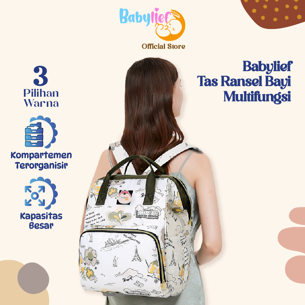 Jual Babylief Diaper Bag Ransel Anti Air – Tas Bayi Multifungsi Muat ...