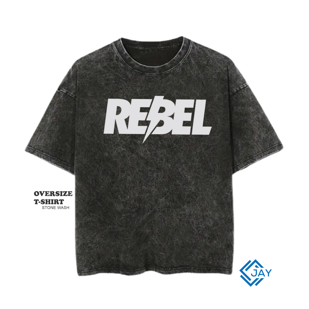 Jual Kaos Washed Oversize REBEL Pria & Wanita / Kaos Washed kris / Kaos ...