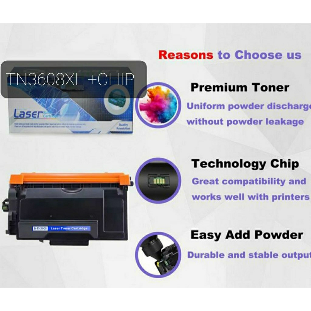 Jual Toner Compatible BROTHER TN3608 XL / TN 3608 XL FOR Brother HL ...