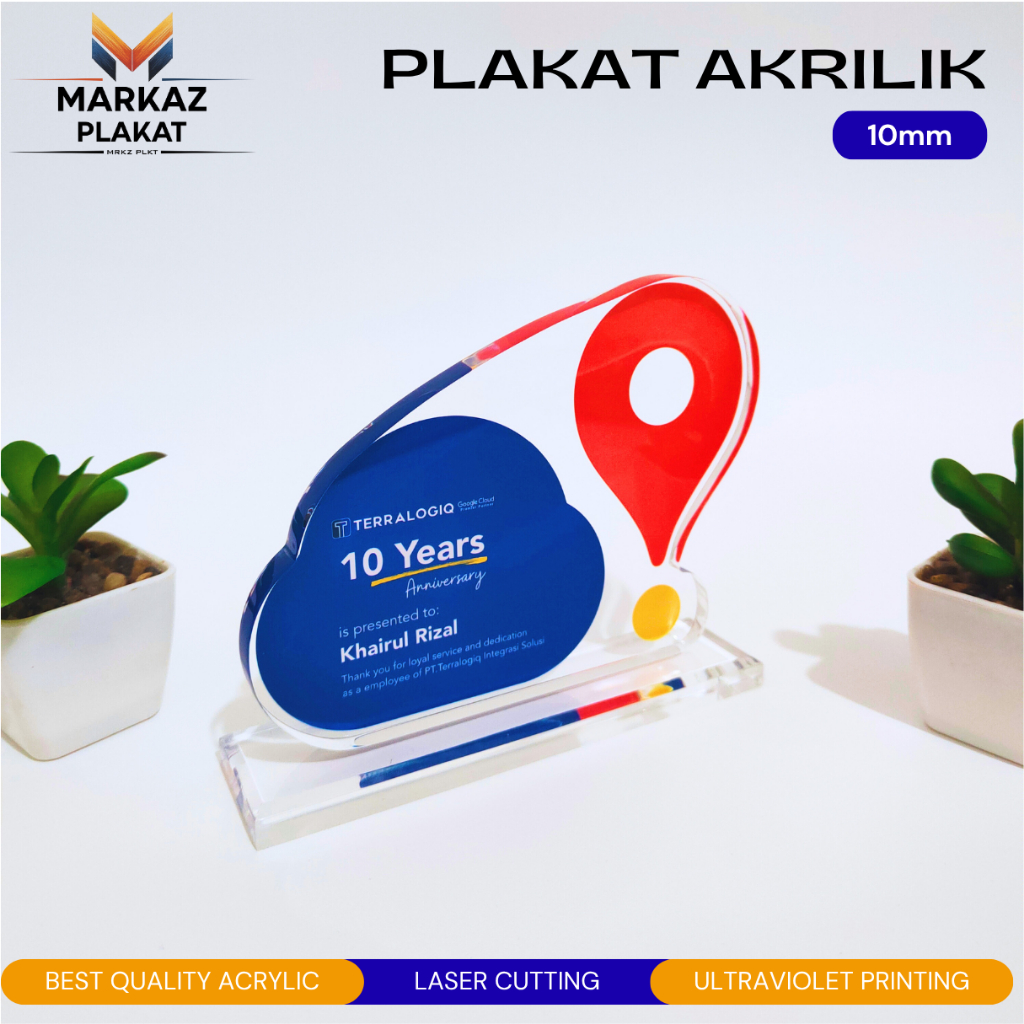 Jual Plakat Akrilik Premium Custom/ Free Design + Free Box Bludru ...