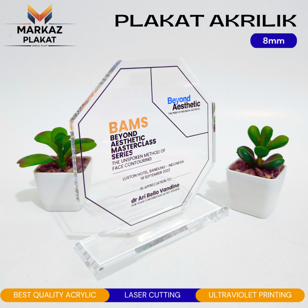 Jual Plakat Akrilik Premium Custom/ Free Design + Free Box Bludru ...