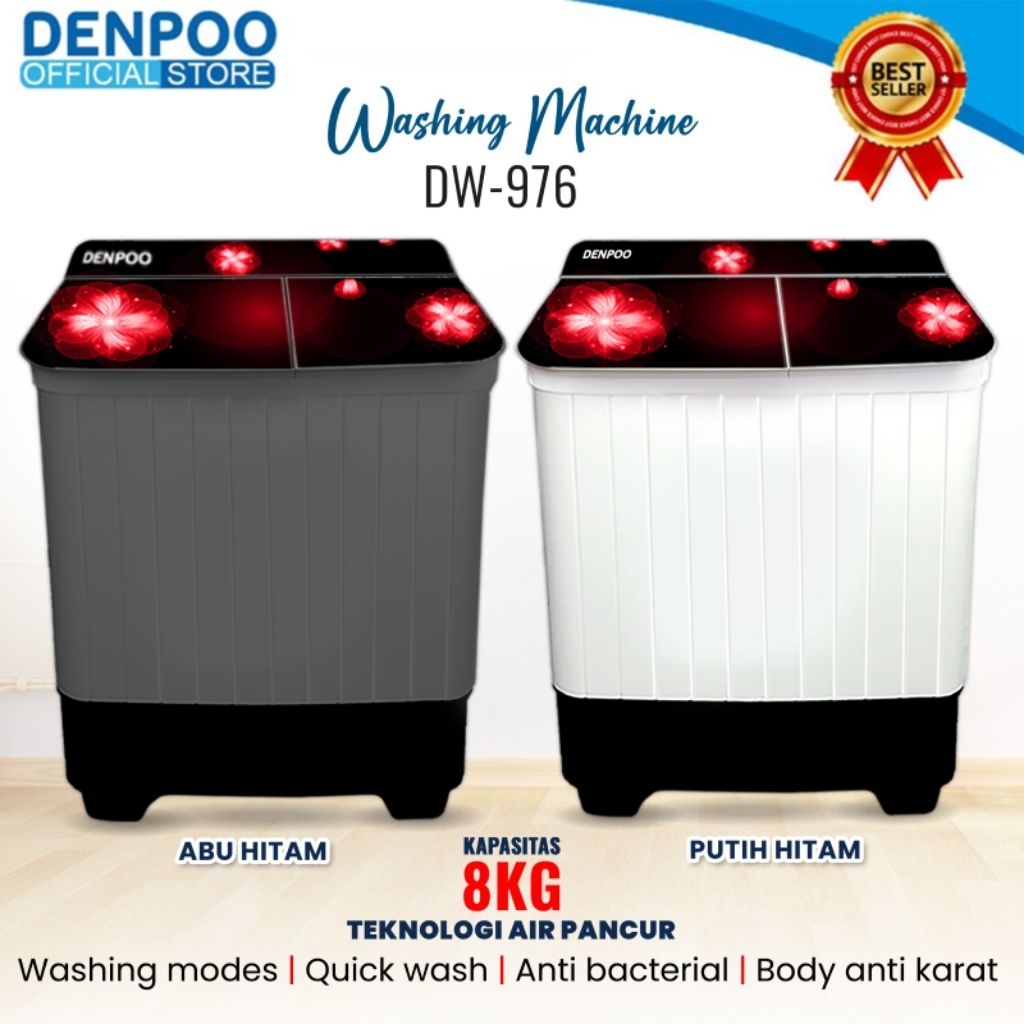 Jual Mesin Cuci Denpoo 2 Tabung Air Pancur -DW 976 new ( 8KG ) | Shopee Indonesia