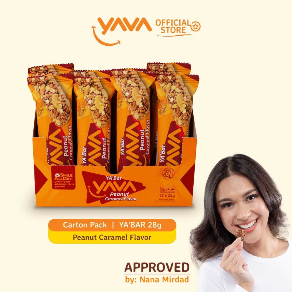 Jual YAVA Carton Pack YA'Bar Peanut Caramel ( 12 x 28g ) | Shopee Indonesia