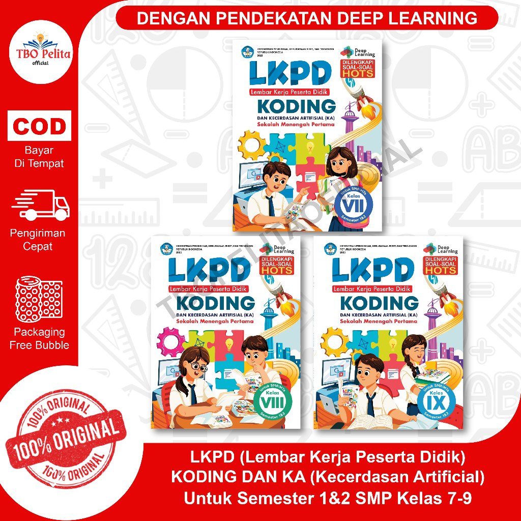 Jual LKPD Koding dan KA (Kecedasan Artificial) SMP Kelas 7-9 Untuk Semester 1&2 | Shopee Indonesia
