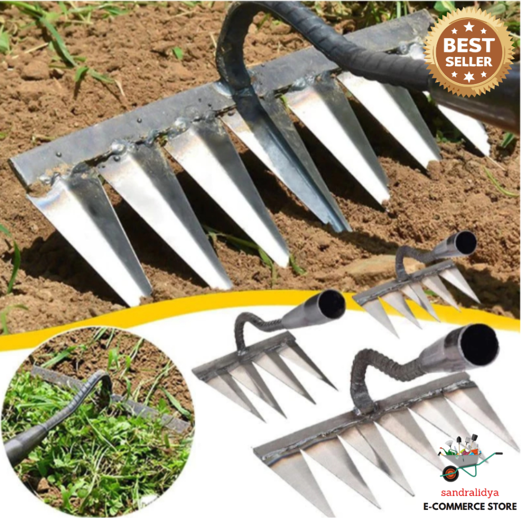 Jual Rake Besi Gerigi Garuk Rumput Sampah Gulma Garpu Cakar Besi Alat ...