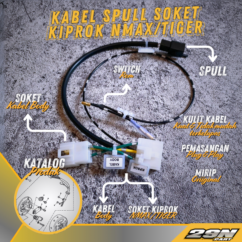 Jual Kabel Spull Spul Fullwave Soket Kiprok NMAX TIGER PNP Motor RX ...