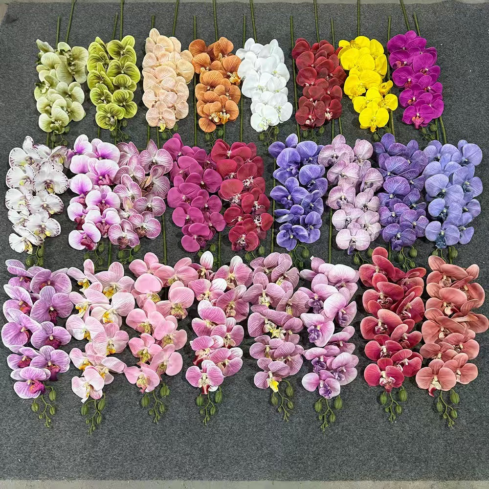 Jual Bunga Anggrek 3D Kain Frosted Pastel 9 Kuntum Jumbo dekorasi ...