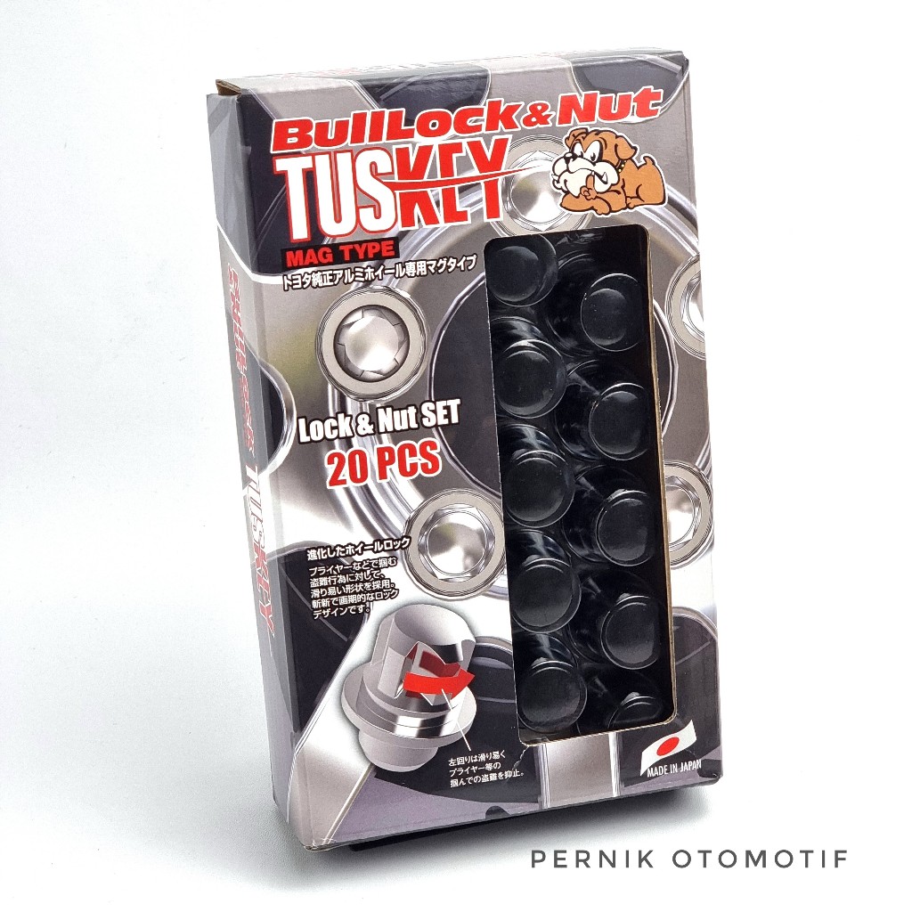 Jual Kyo Ei Bull Lock Nut M12 x 1.5 TUSKEY MAG Type Flat Black 21HEX ...